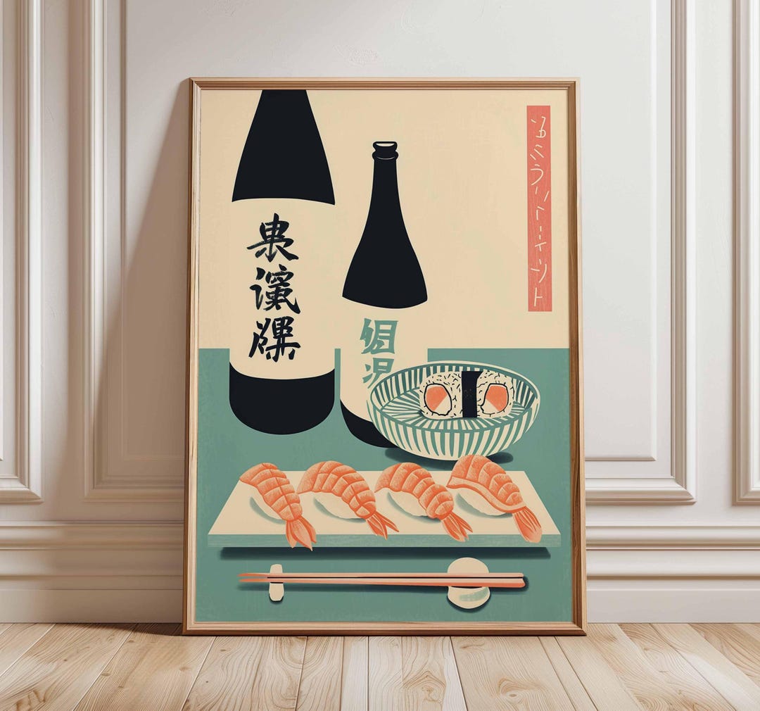 Traditional Japanese Sushi Food Poster, Japanese Cuisine Print, Kitchen ...
