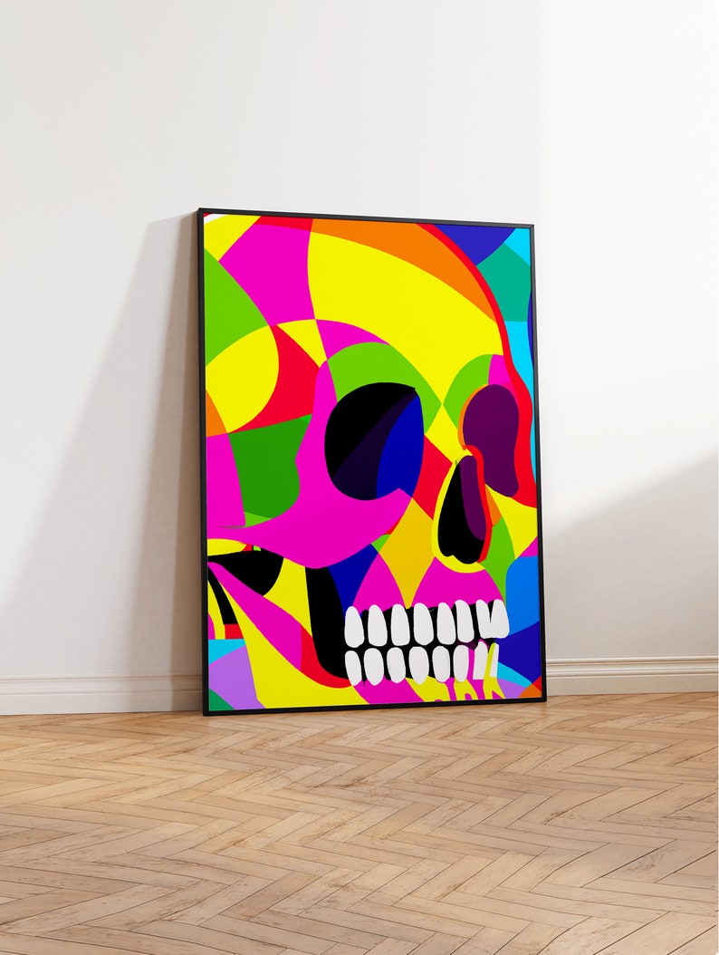Pop Art Skull Poster Skeleton Art Poster Pop Art Print the - Etsy