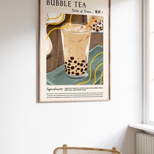 Bubble Tea Poster, Tea Art, Asian Print, Asian Art. Kitchen Poster ...