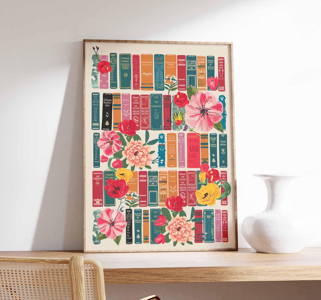 Vintage Library Poster, Book Art, Reading Poster, Book Lovers Gift ...