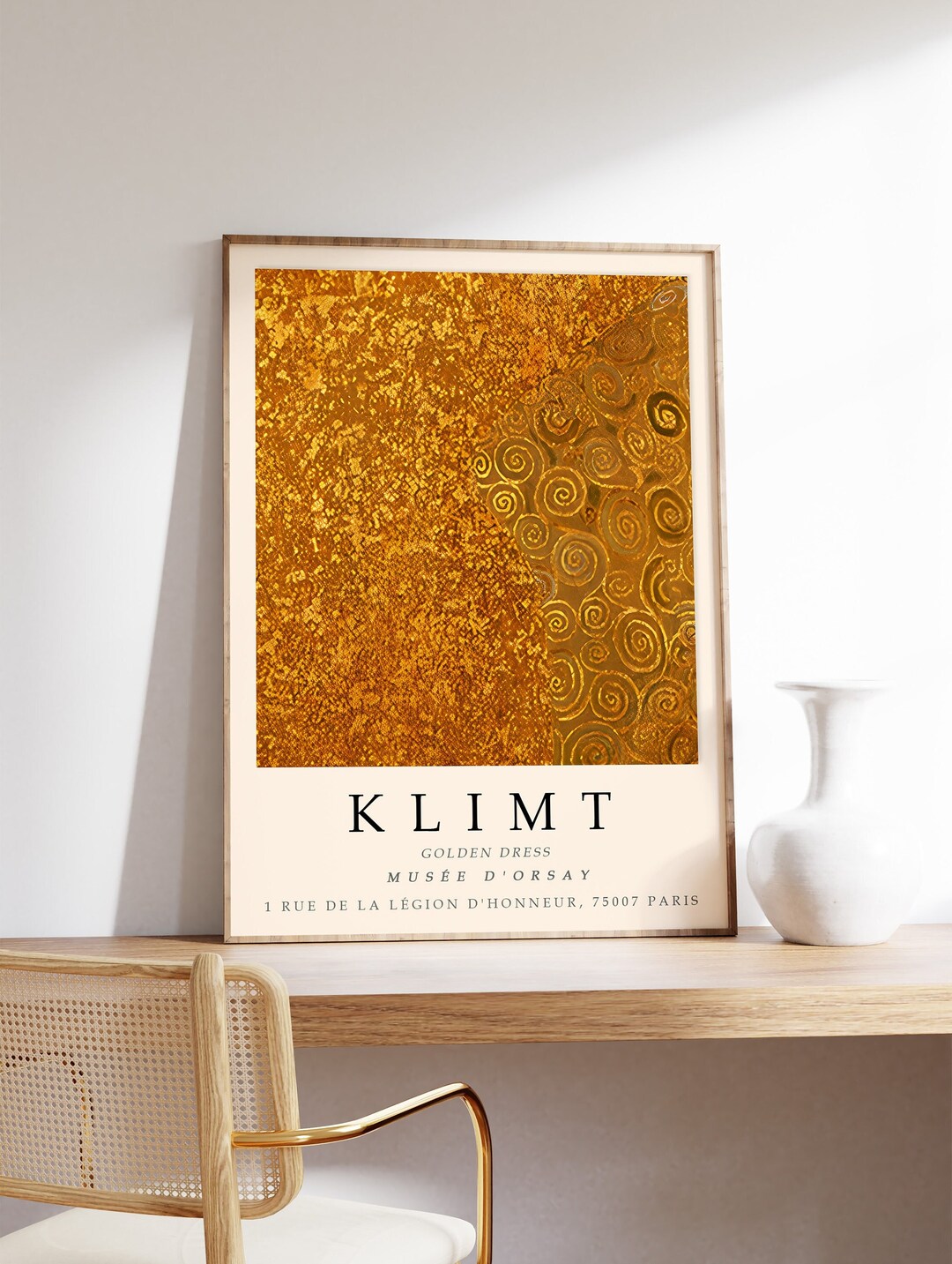 Gustav Klimt Poster, Golden Dress, Klimt Print, Wall Art Decor, Pattern ...