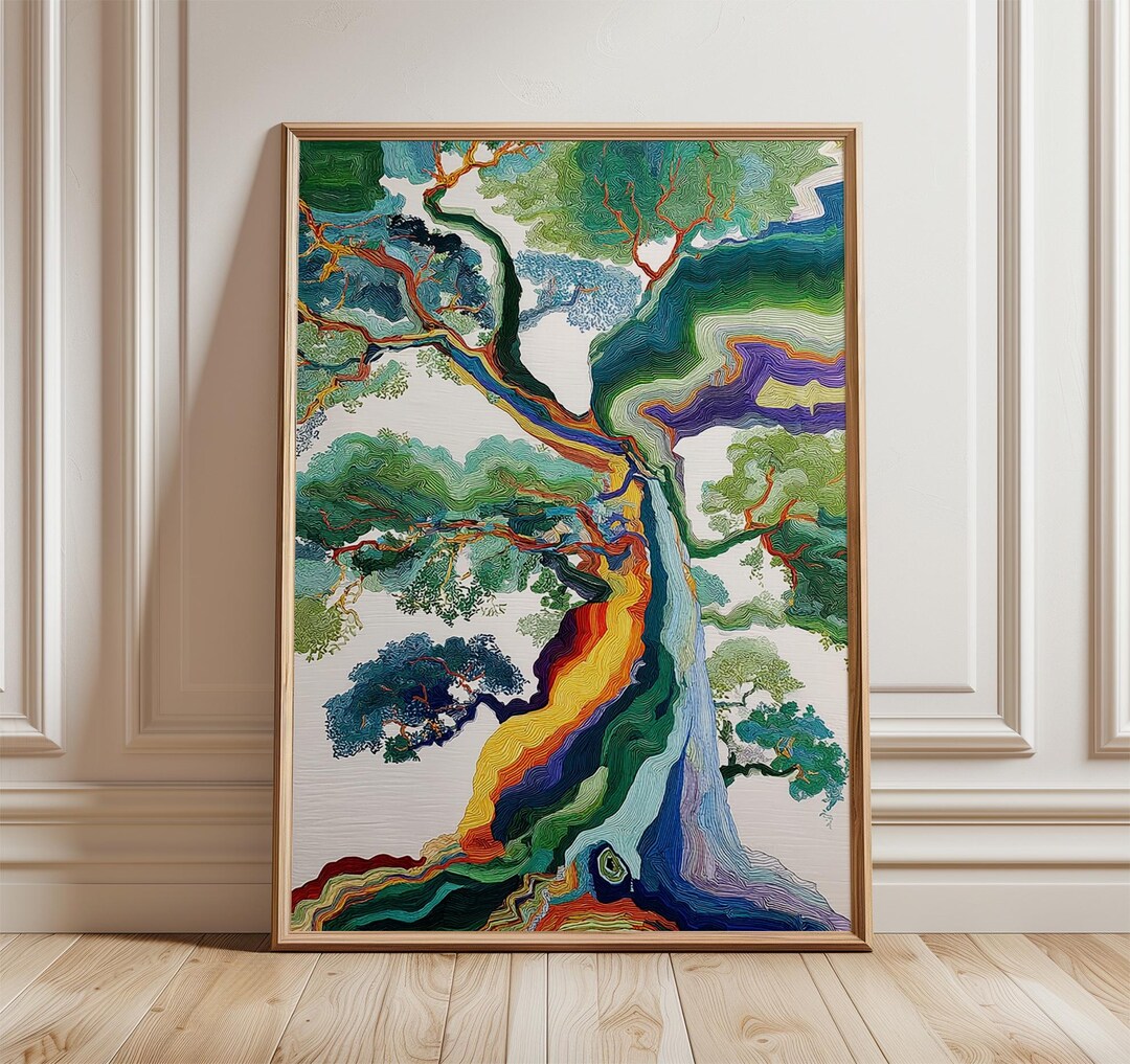 Colorful Abstract Tree Print, Modern Expressionist Home Decor - Etsy