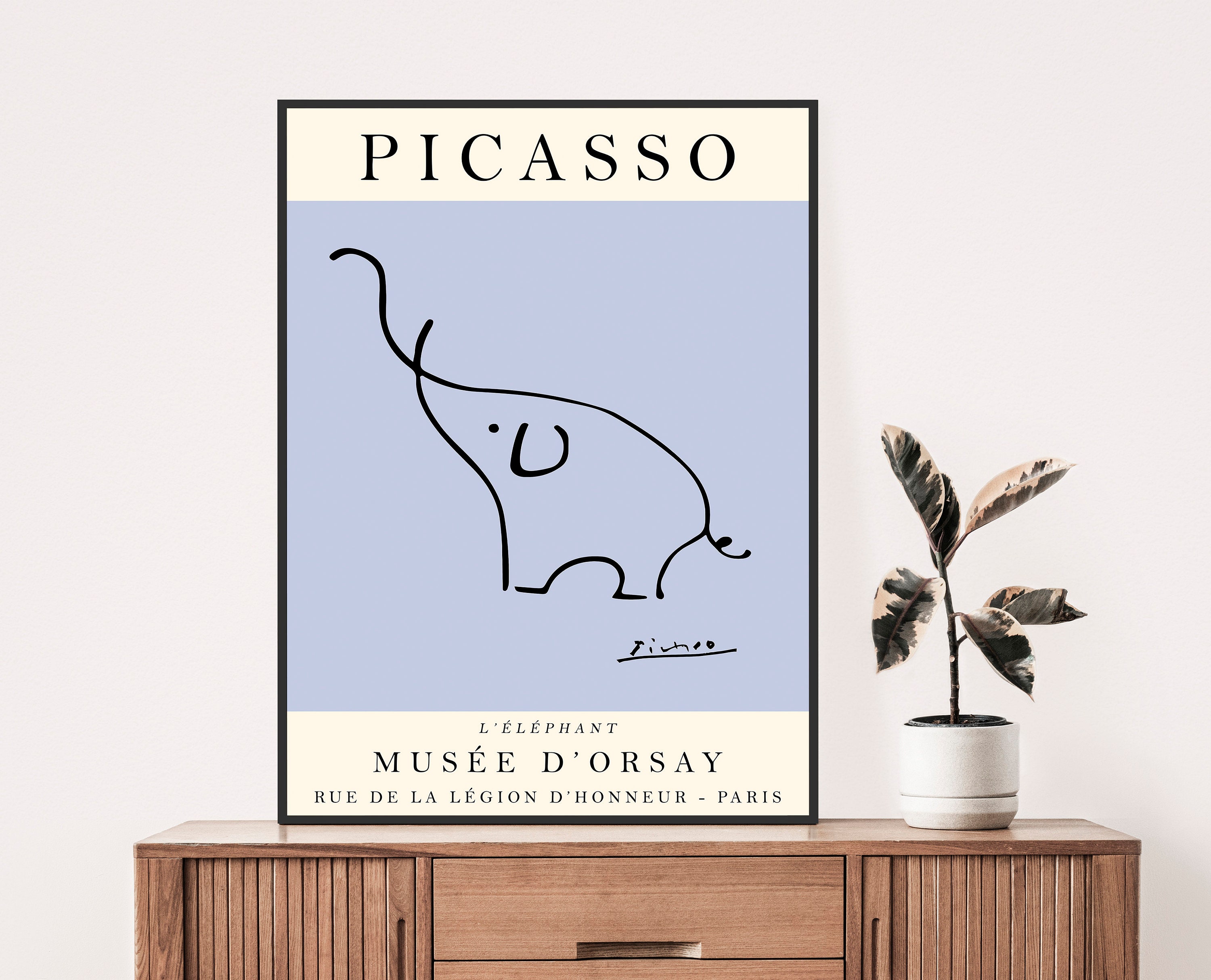 Picasso Poster Line Art Posters, Gallery Quality Art, the Elephant ...