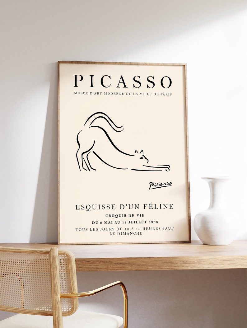 Picasso Exhibition Poster the Cat Cat Poster Cat Print - Etsy UK
