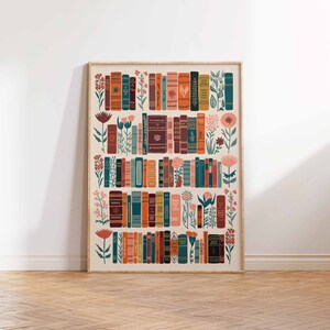 Vintage Library Poster, Book Art, Reading Poster, Book Lovers Gift ...