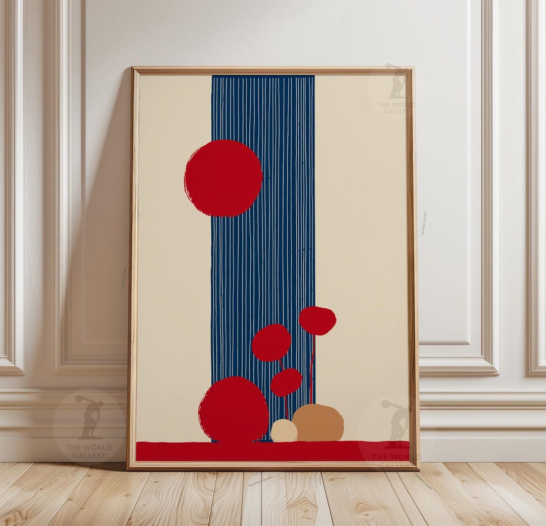 Abstract Sun Poster | Minimal Boho Wall Art | Retro Geometric Print ...