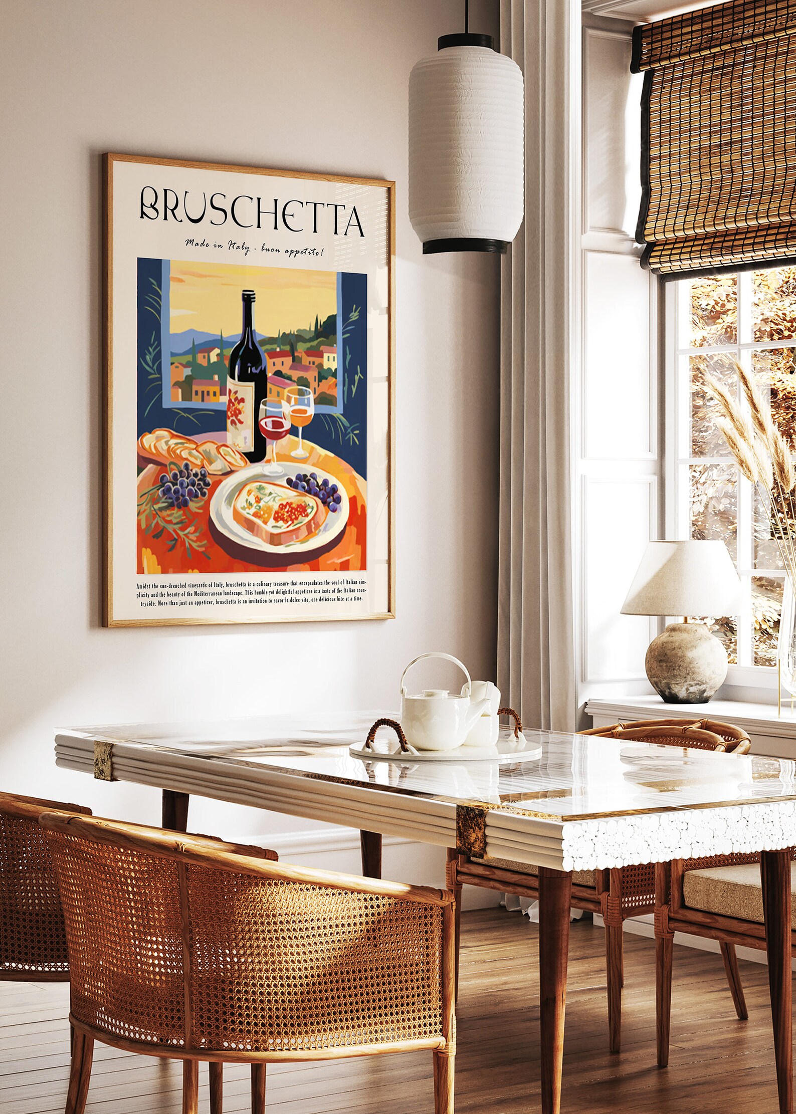 Bruschetta Art Print, Italian Food Poster, Kitchen Decor - Etsy