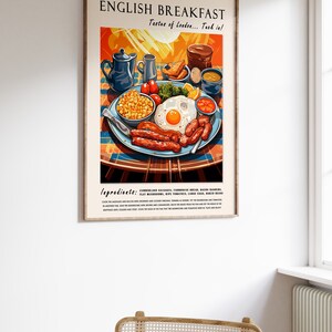 English Breakfast Food Art Print, Kitchen Wall Decor - Etsy