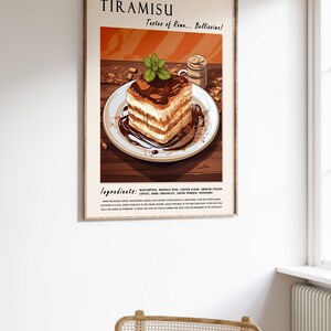 Tiramisu Poster, Italian Food Print, Italian Dessert Poster, Kitchen ...