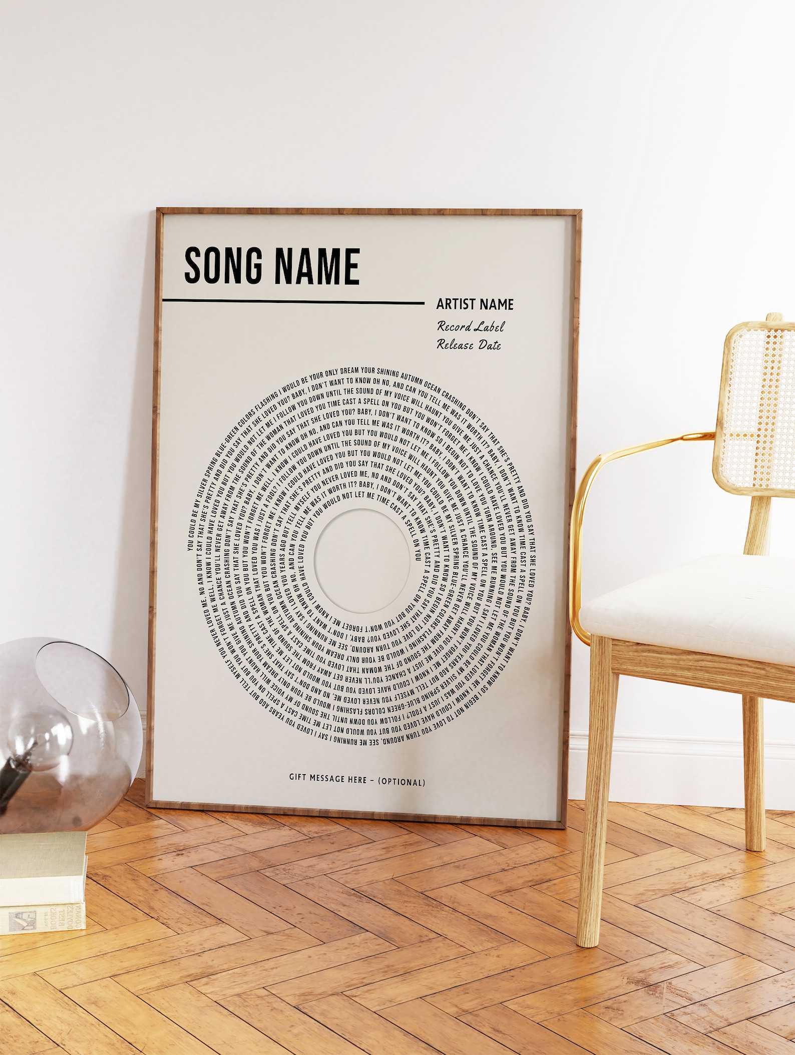 Custom Vinyl Lyrics Print, Personalised Music Poster, Customizable ...