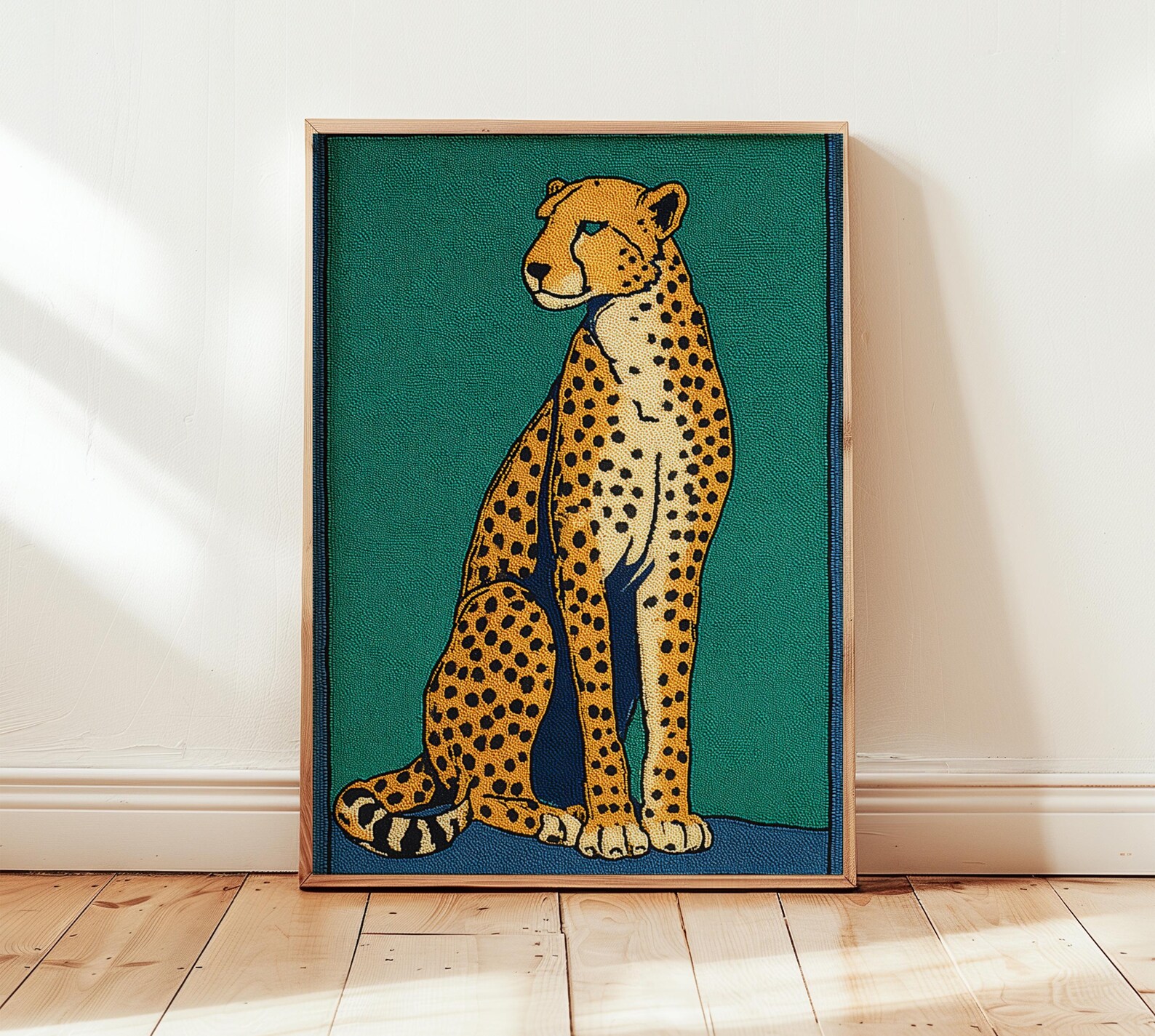 Cheetah Art Print, Turquoise African Safari Decor - Etsy