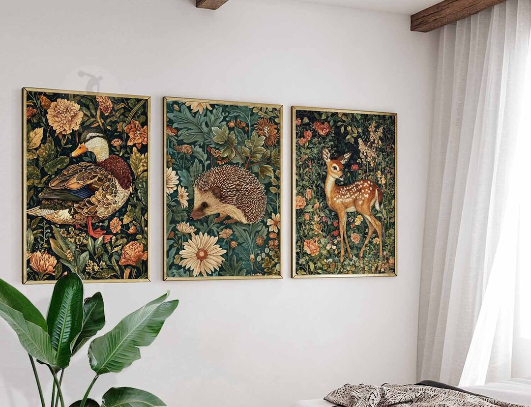 William Morris Animal Prints, Set of 3 William Morris Posters, Animal ...