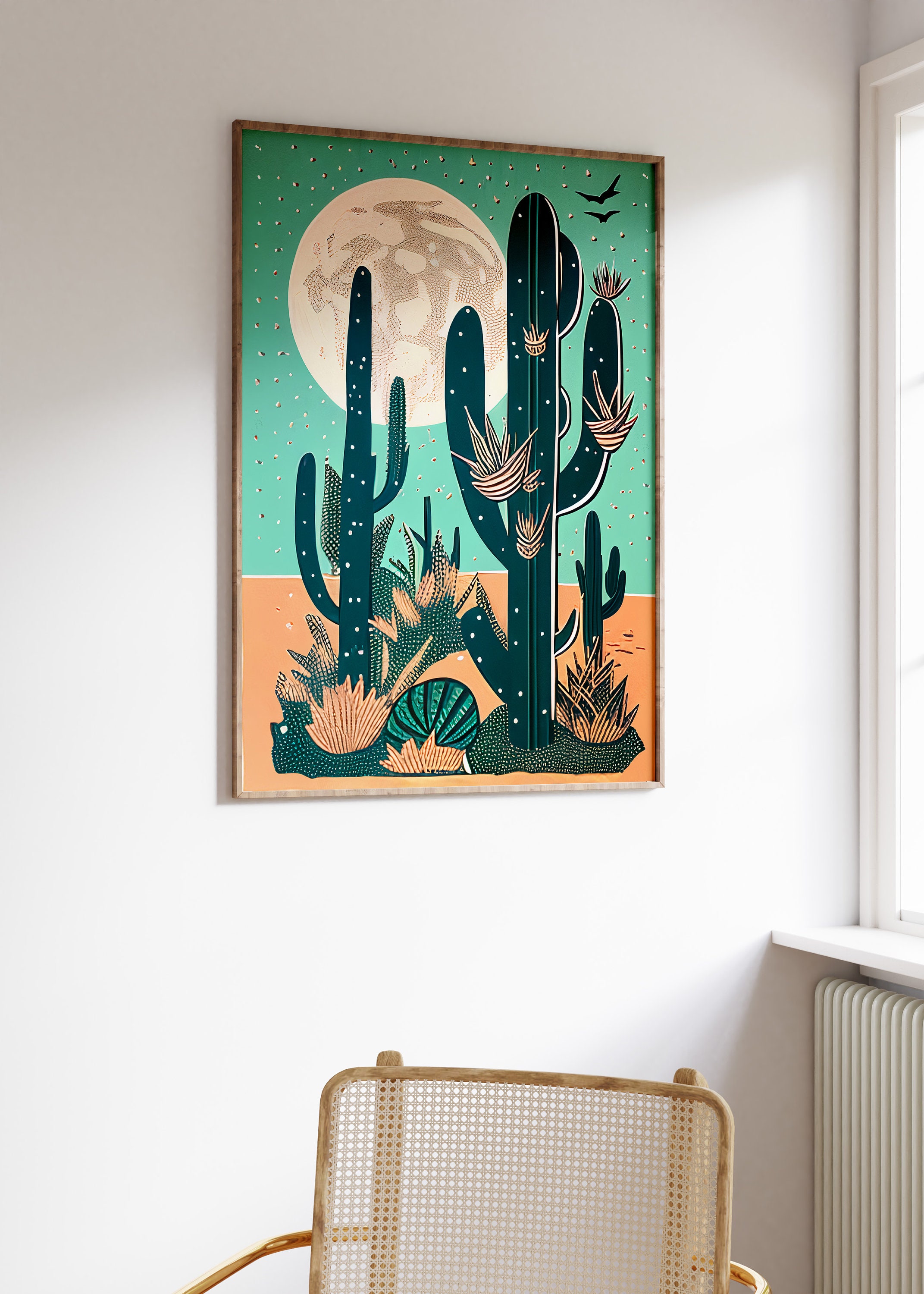 Mexican Cactus Poster Mexican Art Print Floral Wall Art - Etsy