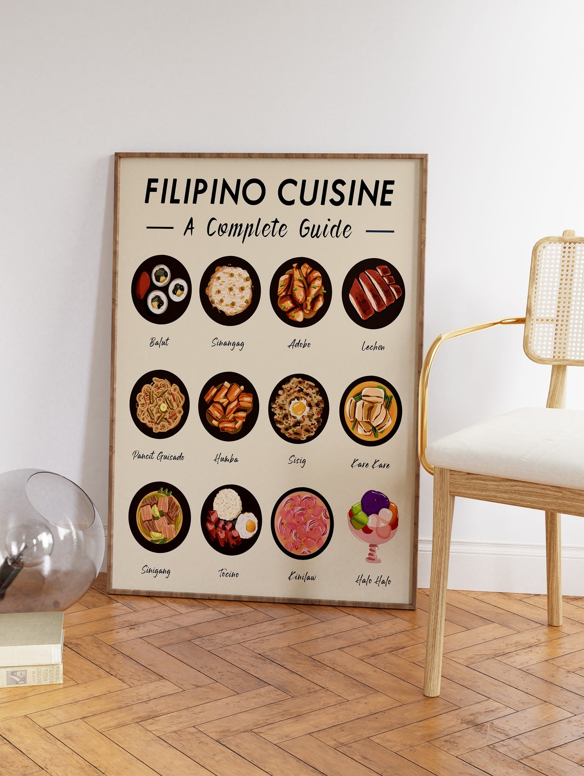 Filipino Food Art Print, Filipino Cuisine Wall Art, Philippines Food ...