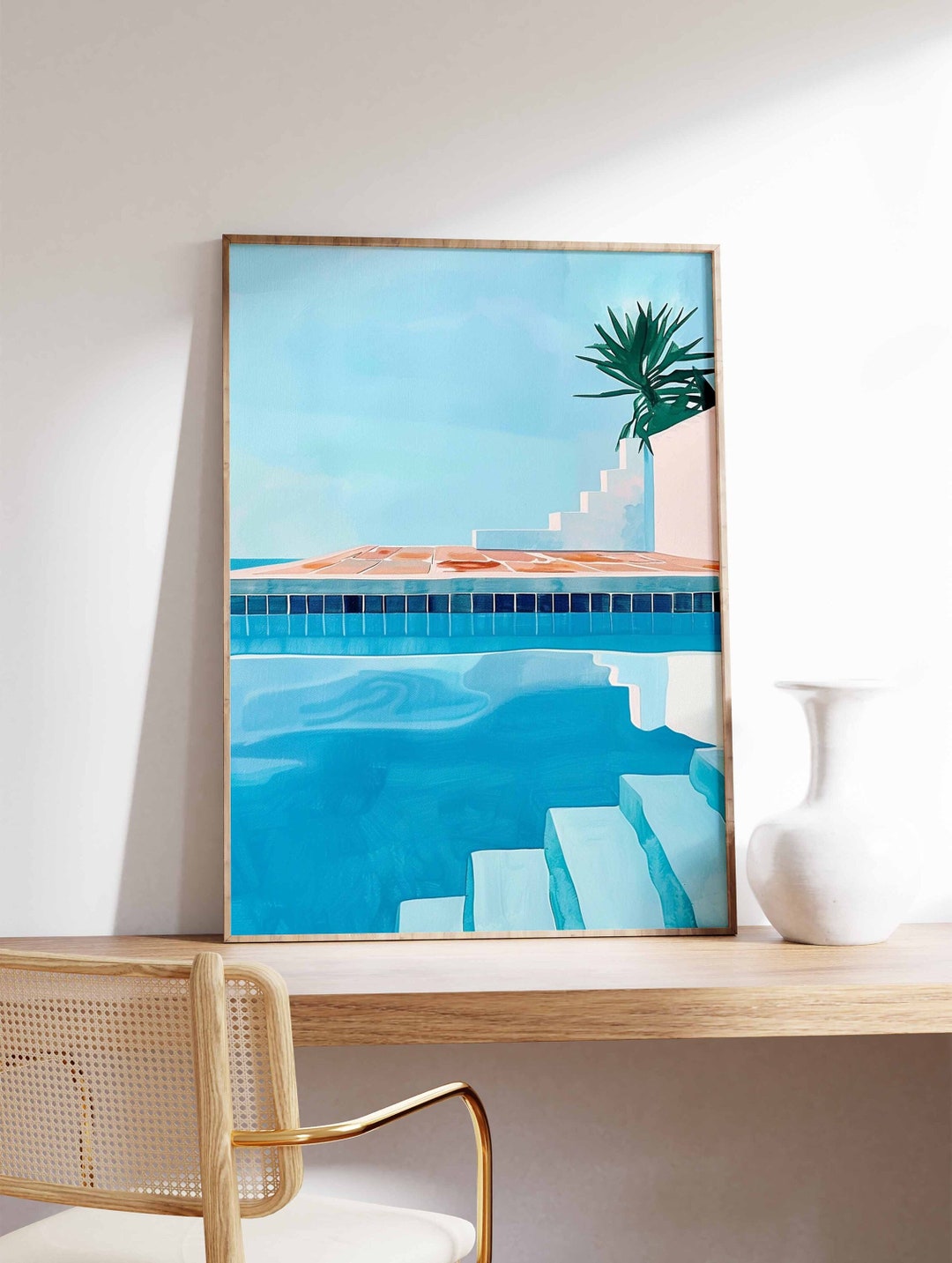 Swimming Pool Wall Art, Swimming Art Print, Swimming Poster, Blue Art ...