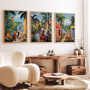 Caribbean Set of 3 Prints, Caribbean Wall Art, Tropical Decor, Exotic ...