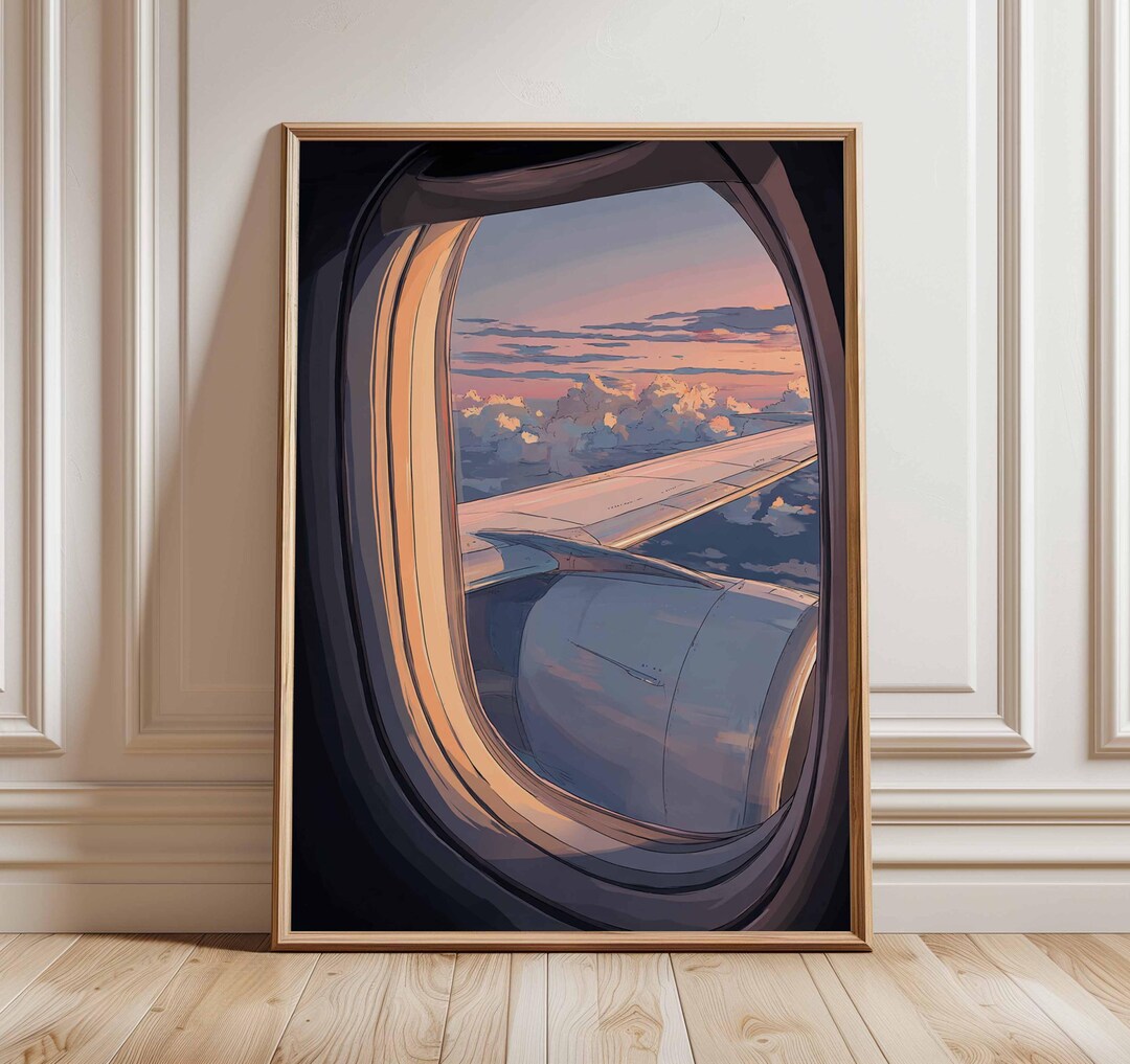Airplane Window View Poster, Aviation Wall Art, Aircraft Wing Print ...