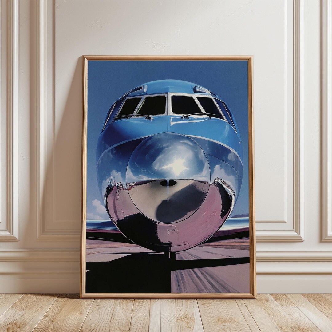 Blue Aircraft Nose Poster | Aviation Photography Wall Art | Modern ...