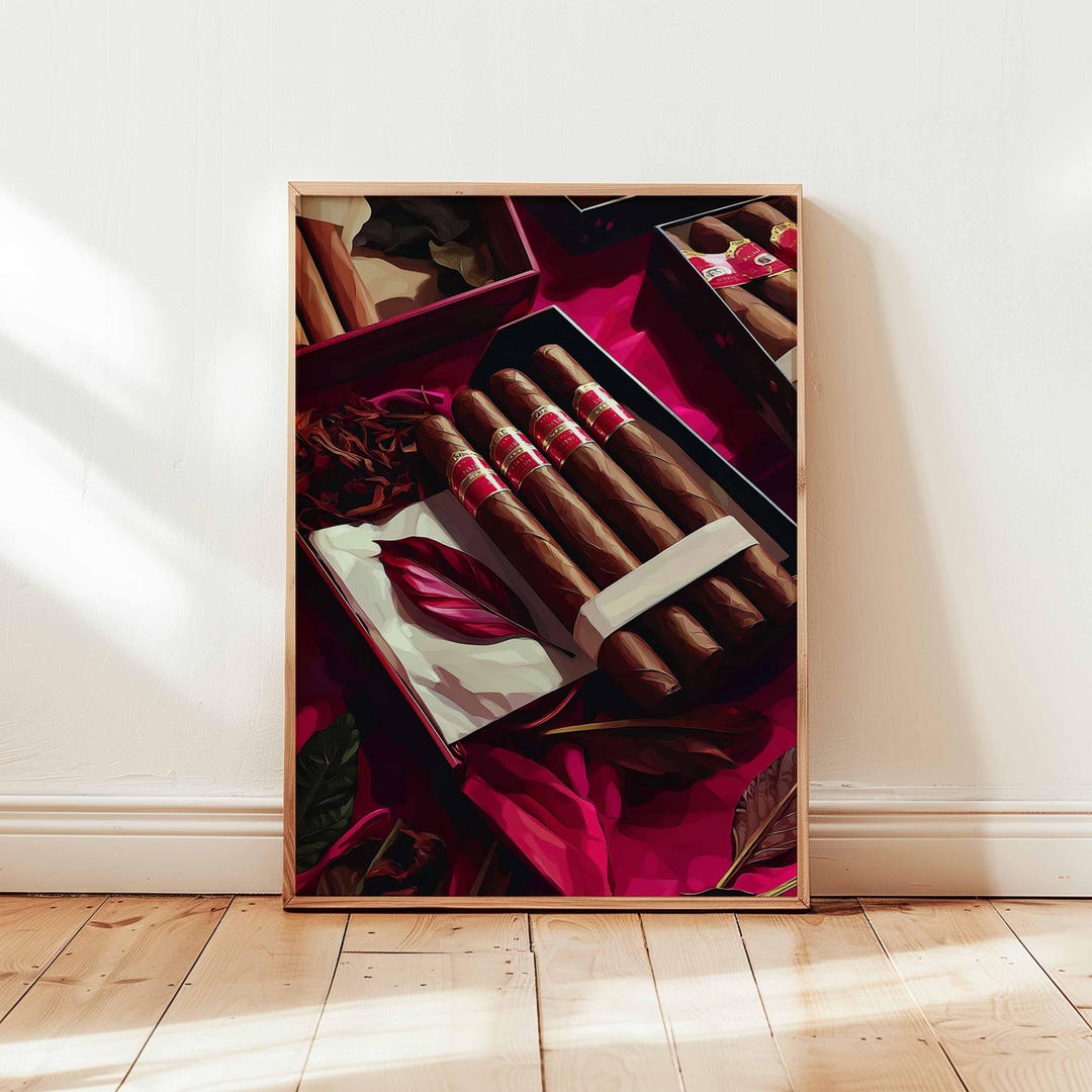 Cigar Poster, Cuban Cigar Print, Lounge Wall Art, Tobacco Decor ...