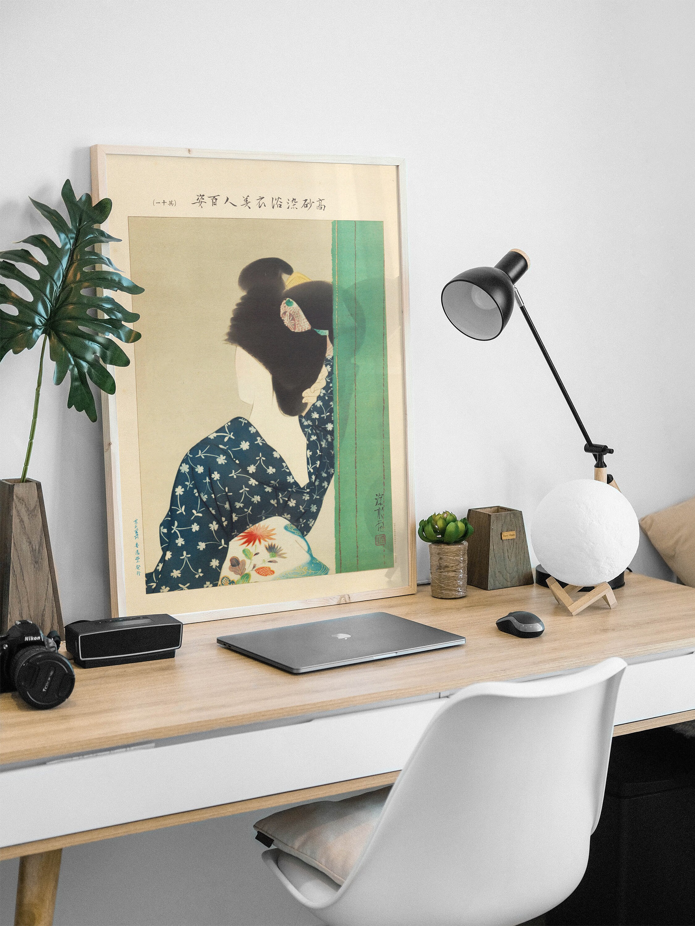 Vintage Japanese Poster With Female Illustration Art Print - Etsy