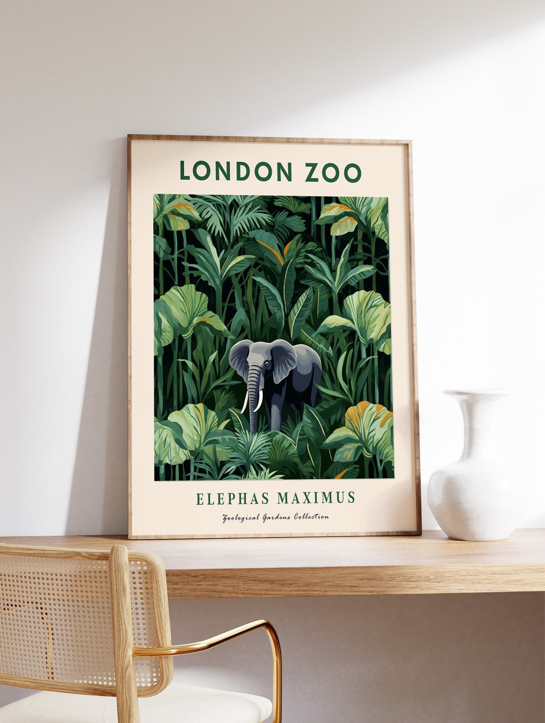 London Zoo Print, Vintage Zoo Poster, Elephant Print, Animal Art ...