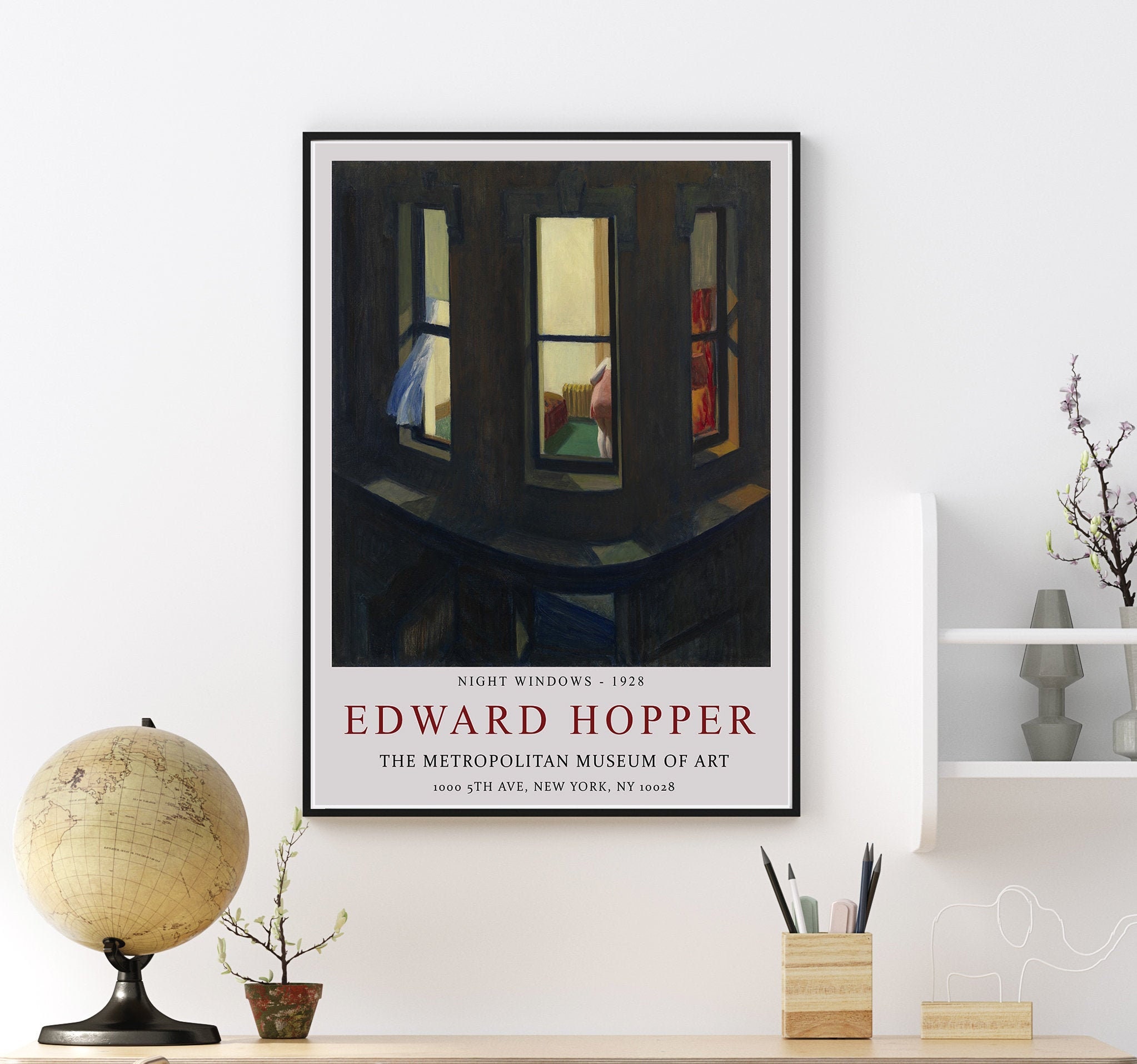 Edward Hopper Exhibition Poster Night Windows Wall Art - Etsy UK