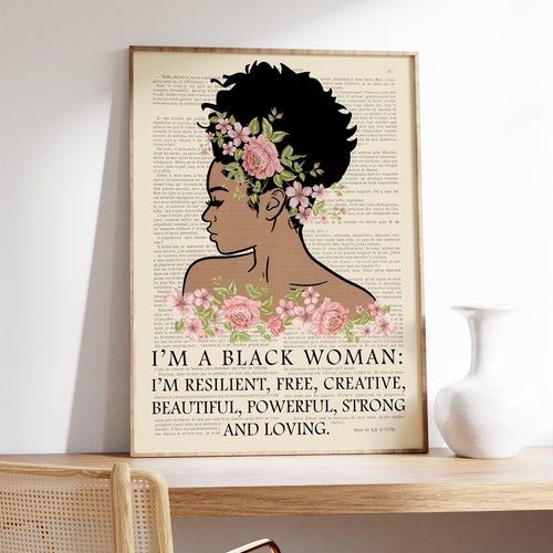 Black Female Quote Poster Afro Art Vintage Poster Vintage - Etsy