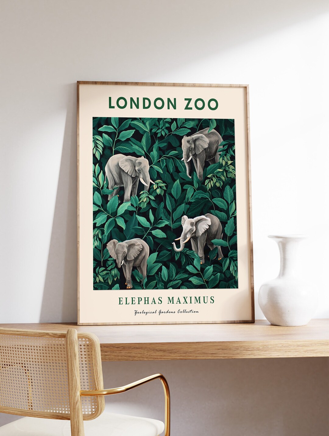 London Zoo Print, Vintage Zoo Poster, Elephant Print, Animal Art ...