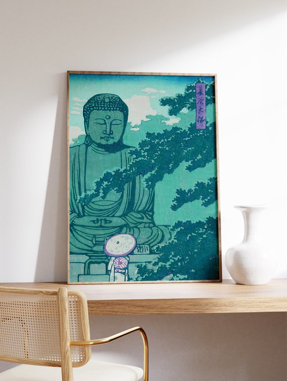 Japanese Poster Hasui Kawase Great Buddha Kamakura Travel - Etsy