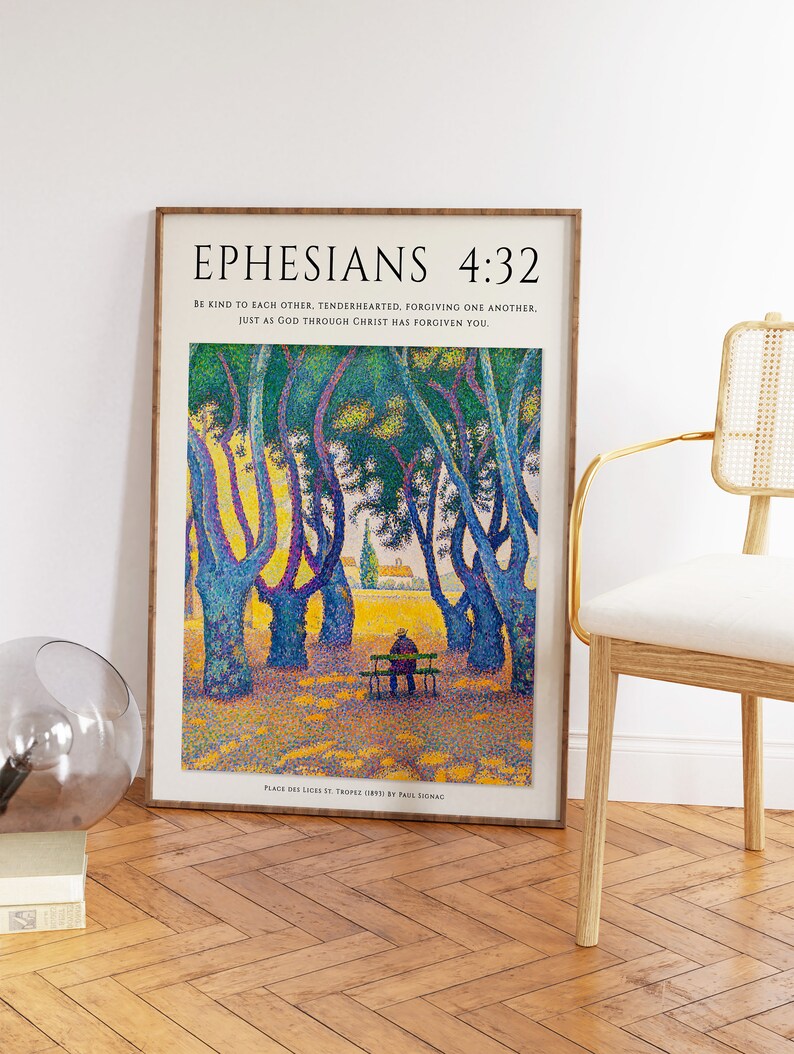 Bible Verse Poster Bible Art Paul Signac Art Pointillism - Etsy