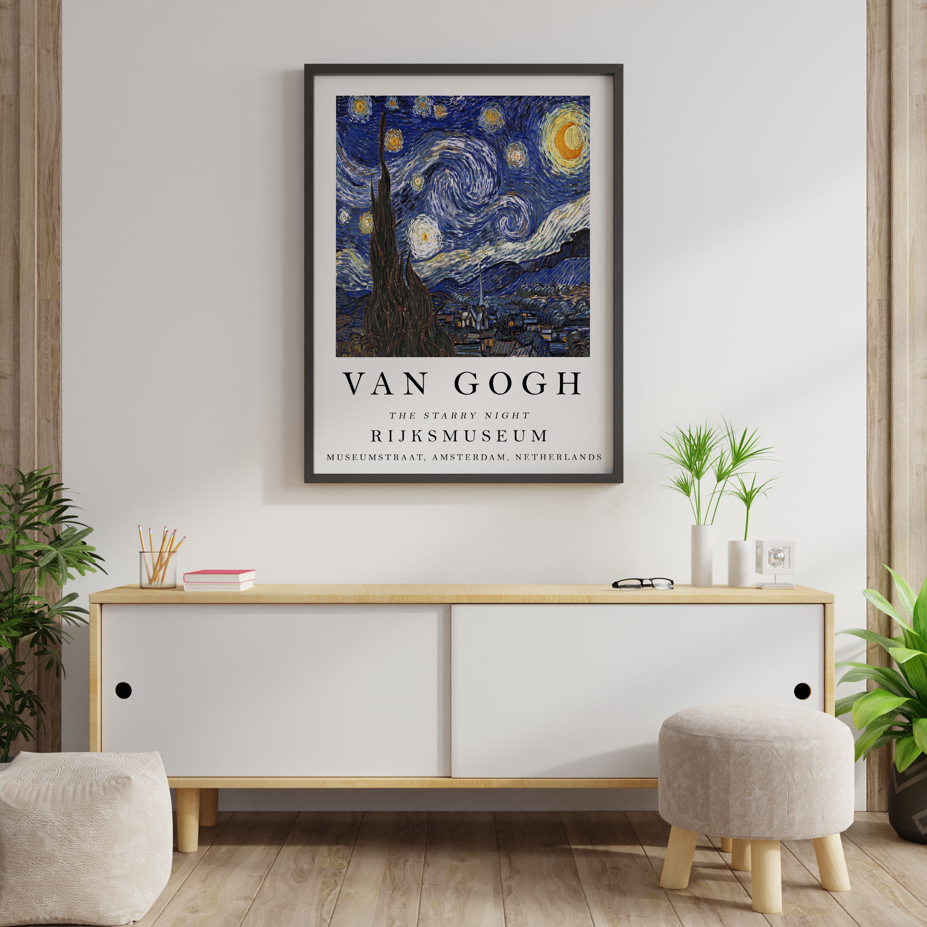 Van Gogh Starry Night Exhibition Poster, Vintage Wall Art Decor - Etsy