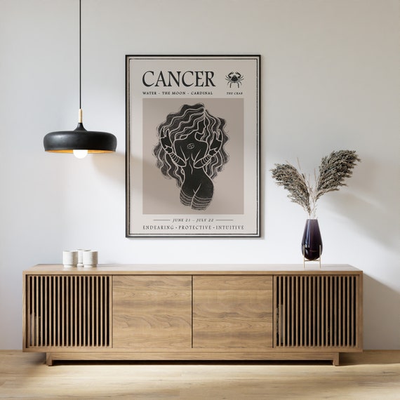 Star Sign Poster Cancer Star Sign Print Zodiac Astrology | Etsy