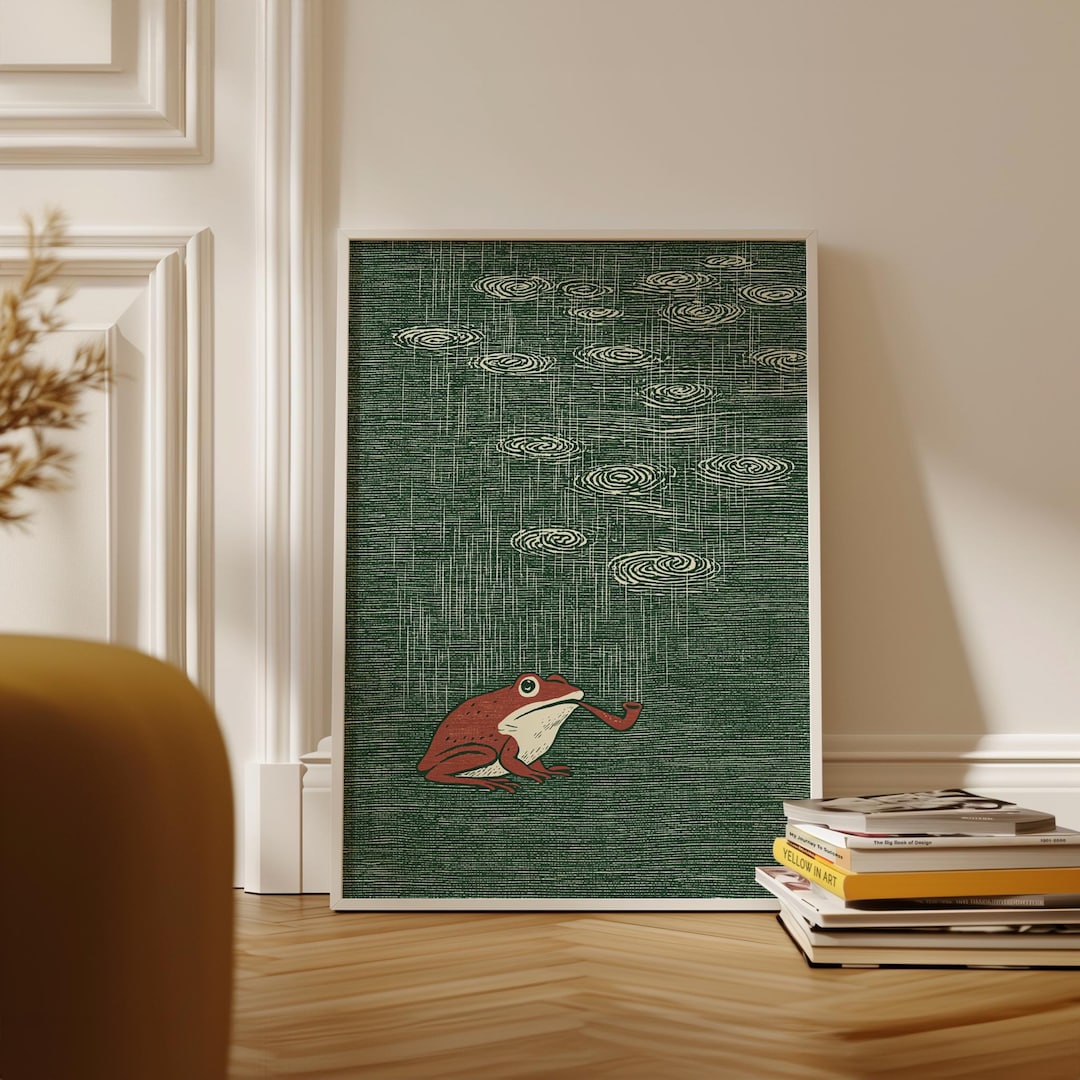 Japanese Woodblock Frog With Pipe Poster Print - Etsy