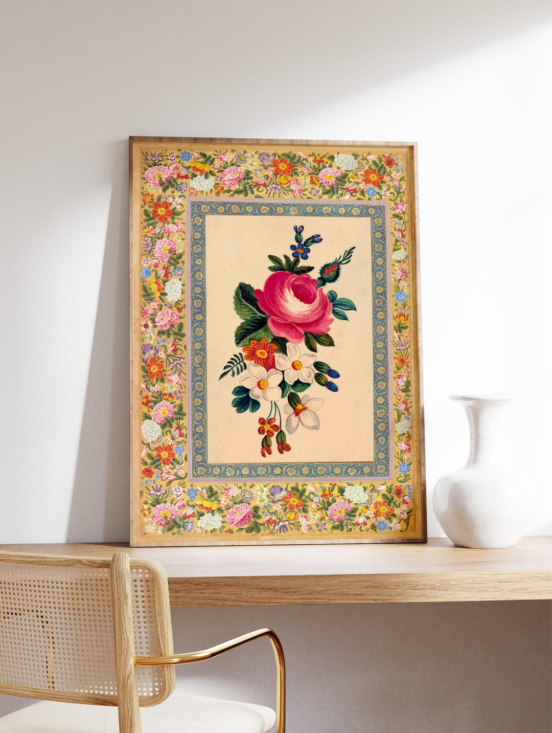 Indian Floral Art Indian Art Print Floral Art Floral Print - Etsy