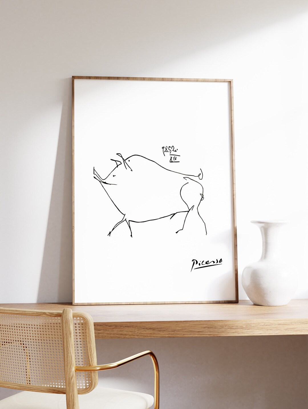 Picasso Line Art Poster, the Pig, Picasso Print, Animal Art, Animal ...