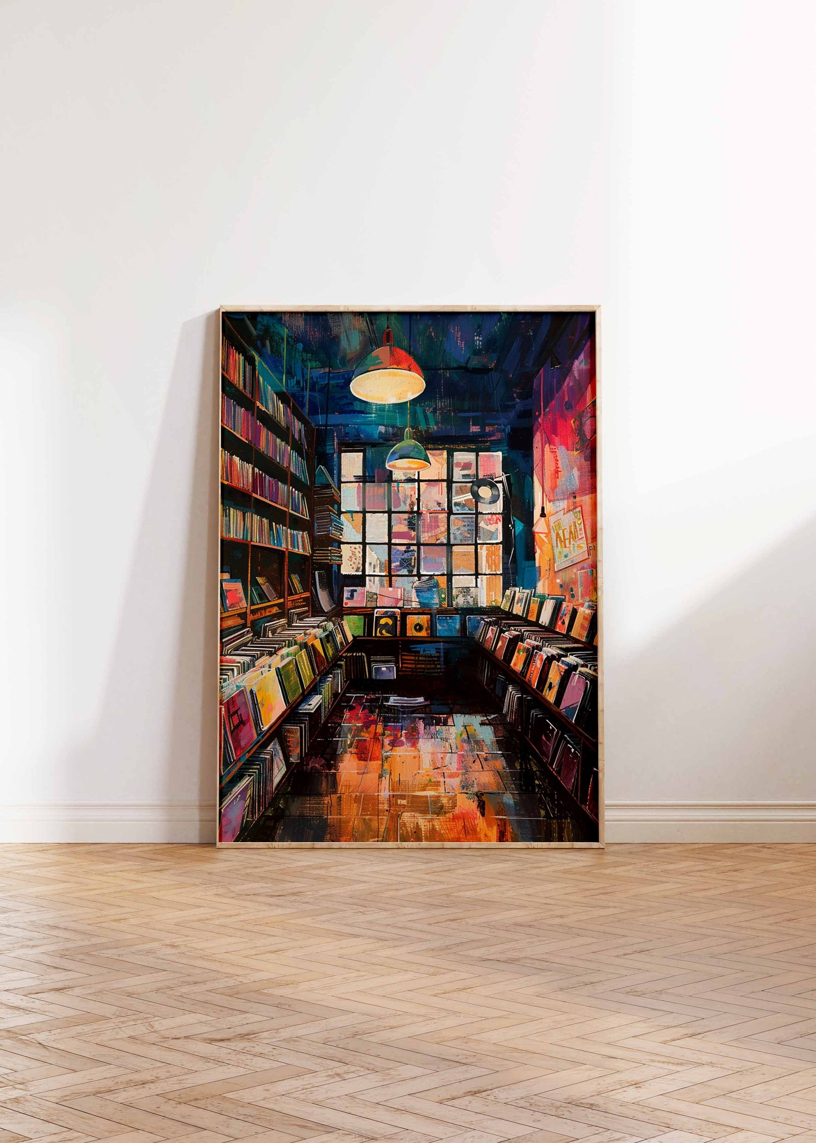 Retro Vinyl Record Store Poster, Vintage Music Print, Record Store Art ...