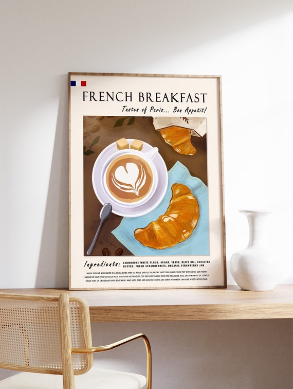 French Breakfast Food Poster Art Poster French Print France - Etsy