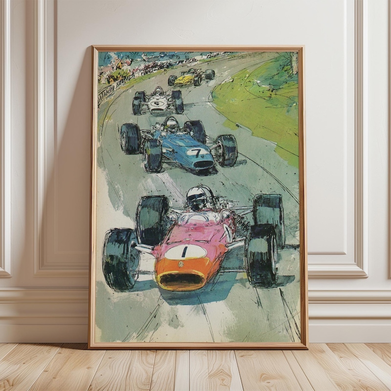 Racing Car Adult Art - Etsy UK