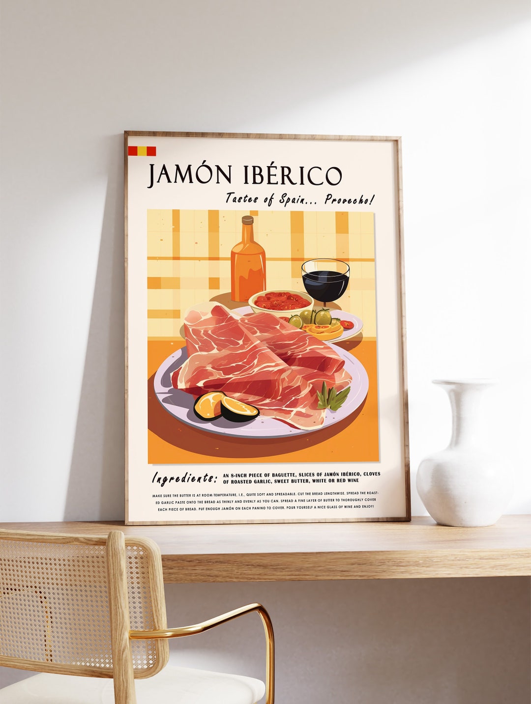 Jamon Iberico Food Poster, Spanish Food Print, Spain Decor, Kitchen ...