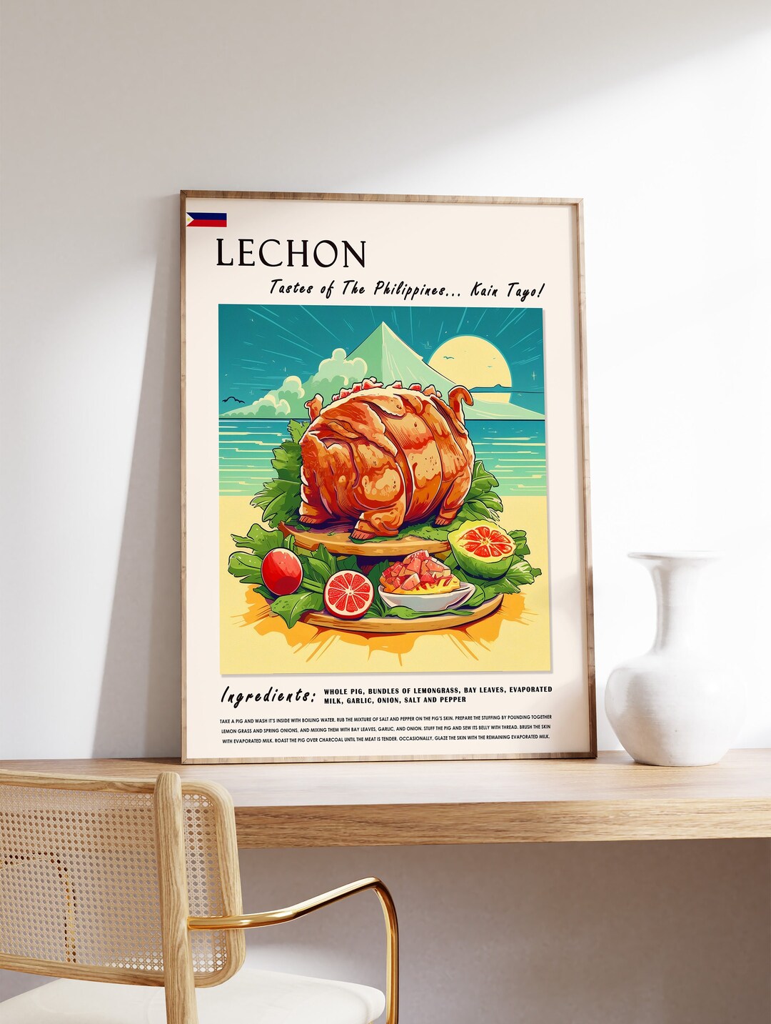 Pork Lechon Filipino Food Poster Filipino Food Print - Etsy