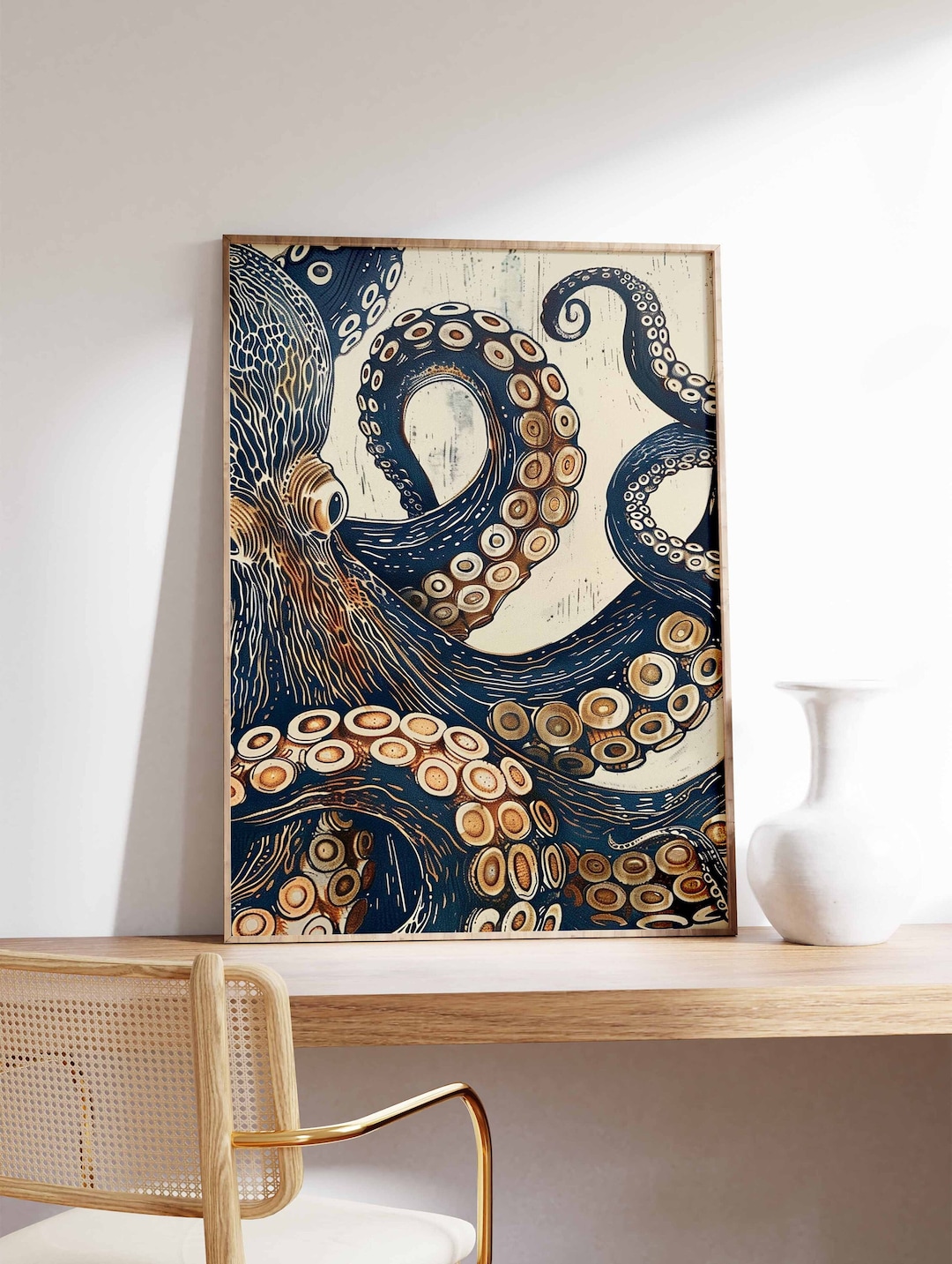 Octopus Poster, Octopus Print, Sea Life Art, Ocean Wall Art, Sealife ...