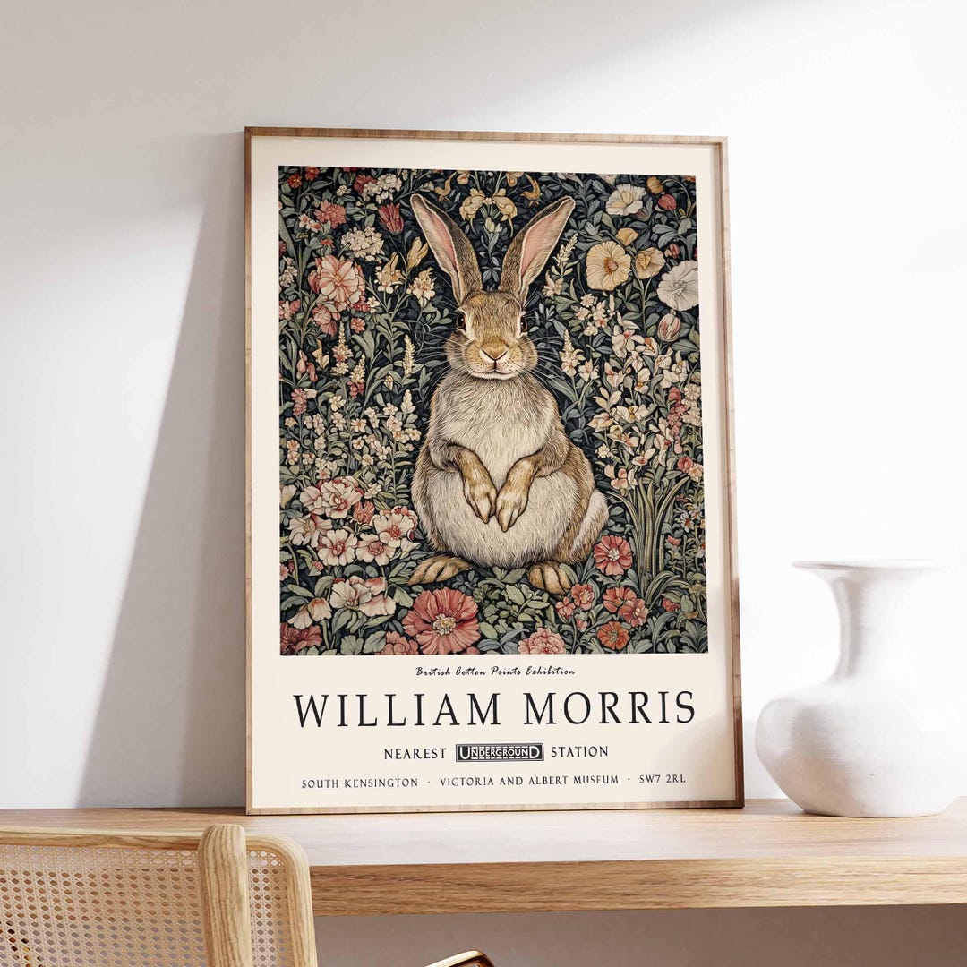 William Morris Poster, Rabbit Poster, William Morris Print, Animal ...