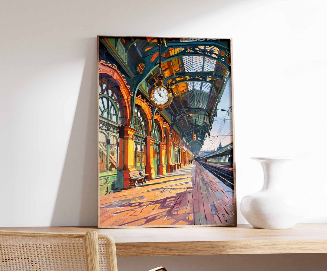 Railway Station Poster, Train Station Print, Train Poster, Train Print ...