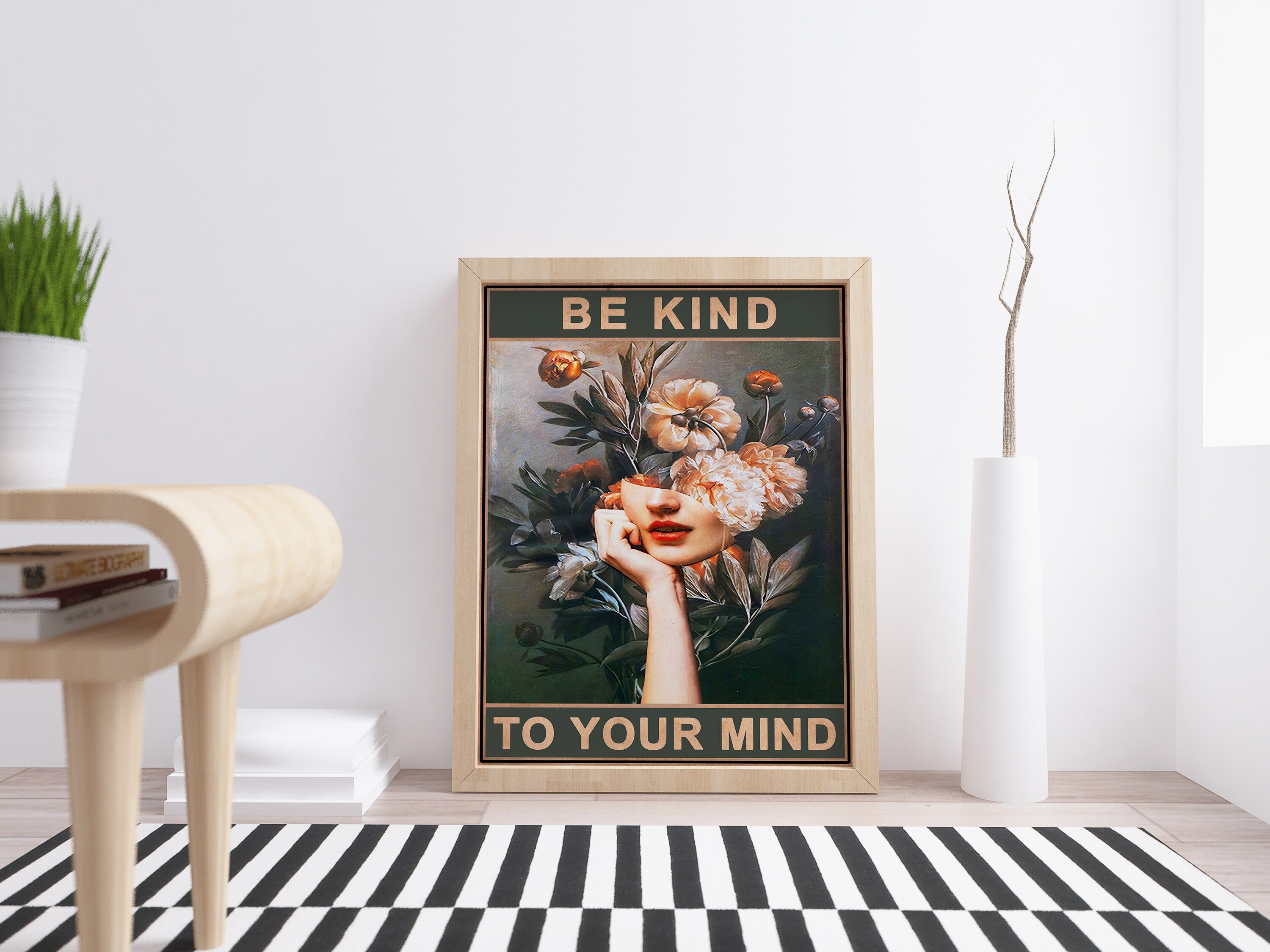 Be Kind to Your Mind Poster Floral Poster Floral Print | Etsy