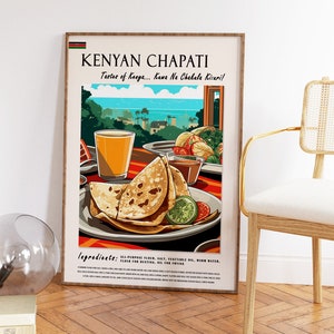 Kenyan Chapati Bread Food Poster, Kenyan Food Print, African Food Art ...