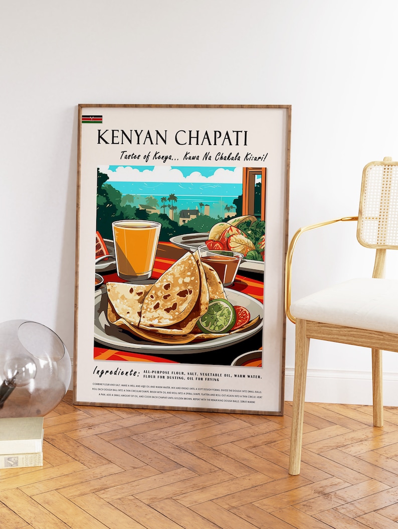 Kenyan Chapati Bread Food Poster, African Kitchen Decor - Etsy