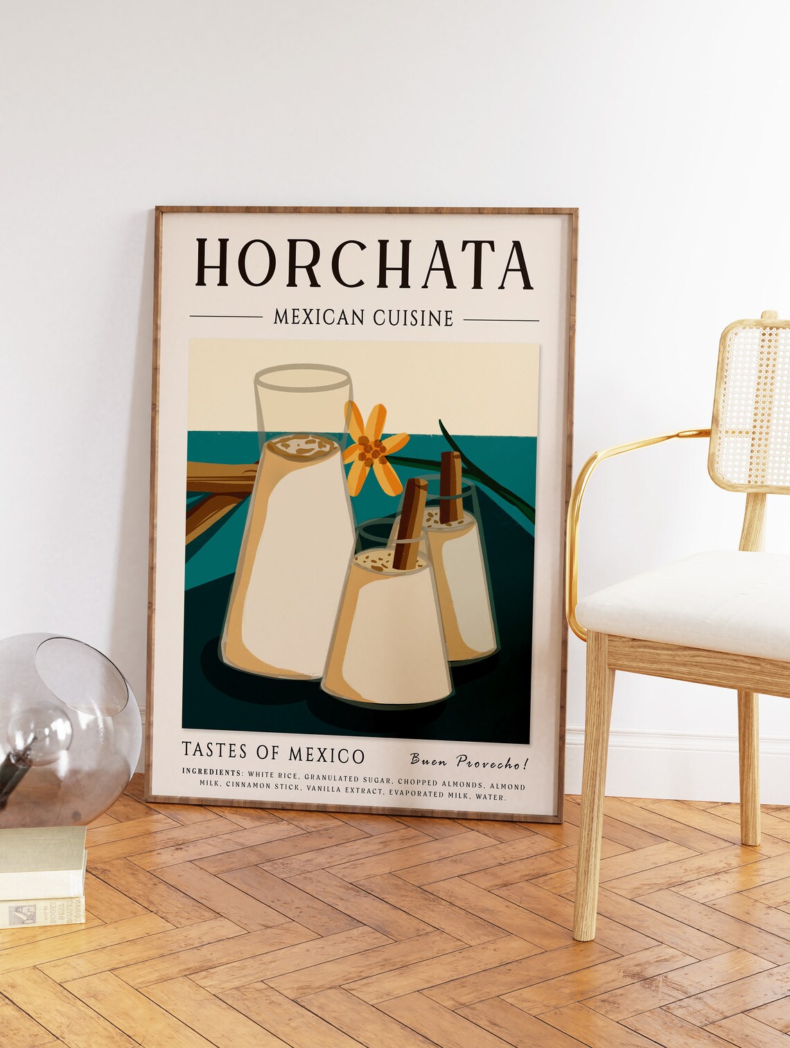 Mexican Food Poster, Horchata Food Print, Travel Poster, Kitchen Poster ...