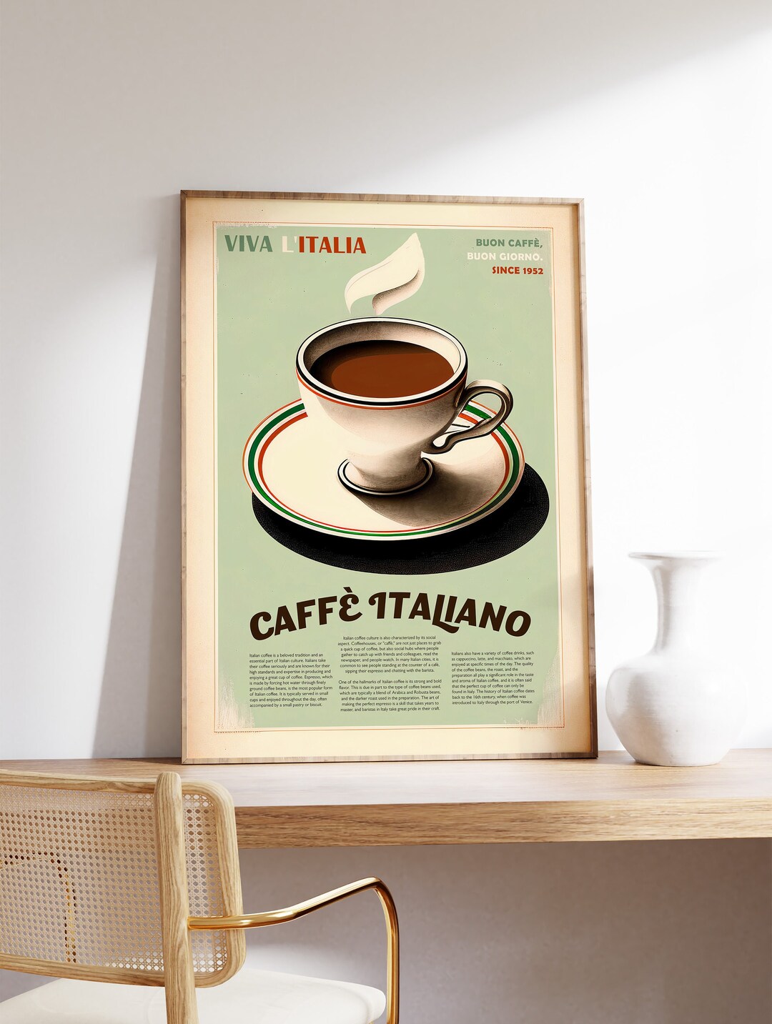 Italian Coffee Poster, Coffee Illustration Print, Kitchen Decor ...