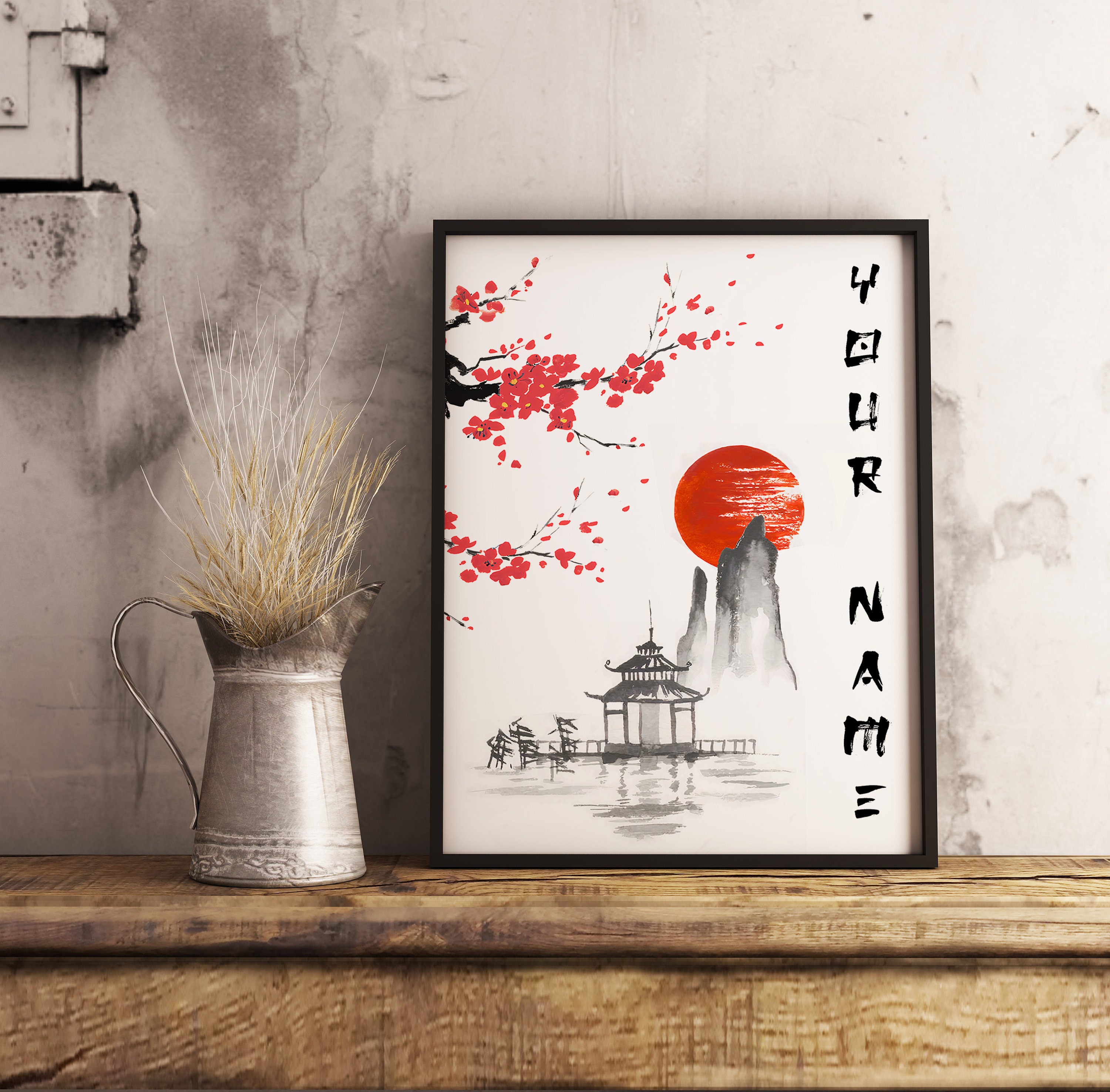 Personalised Japanese Lettering Poster Choose Your Text | Etsy