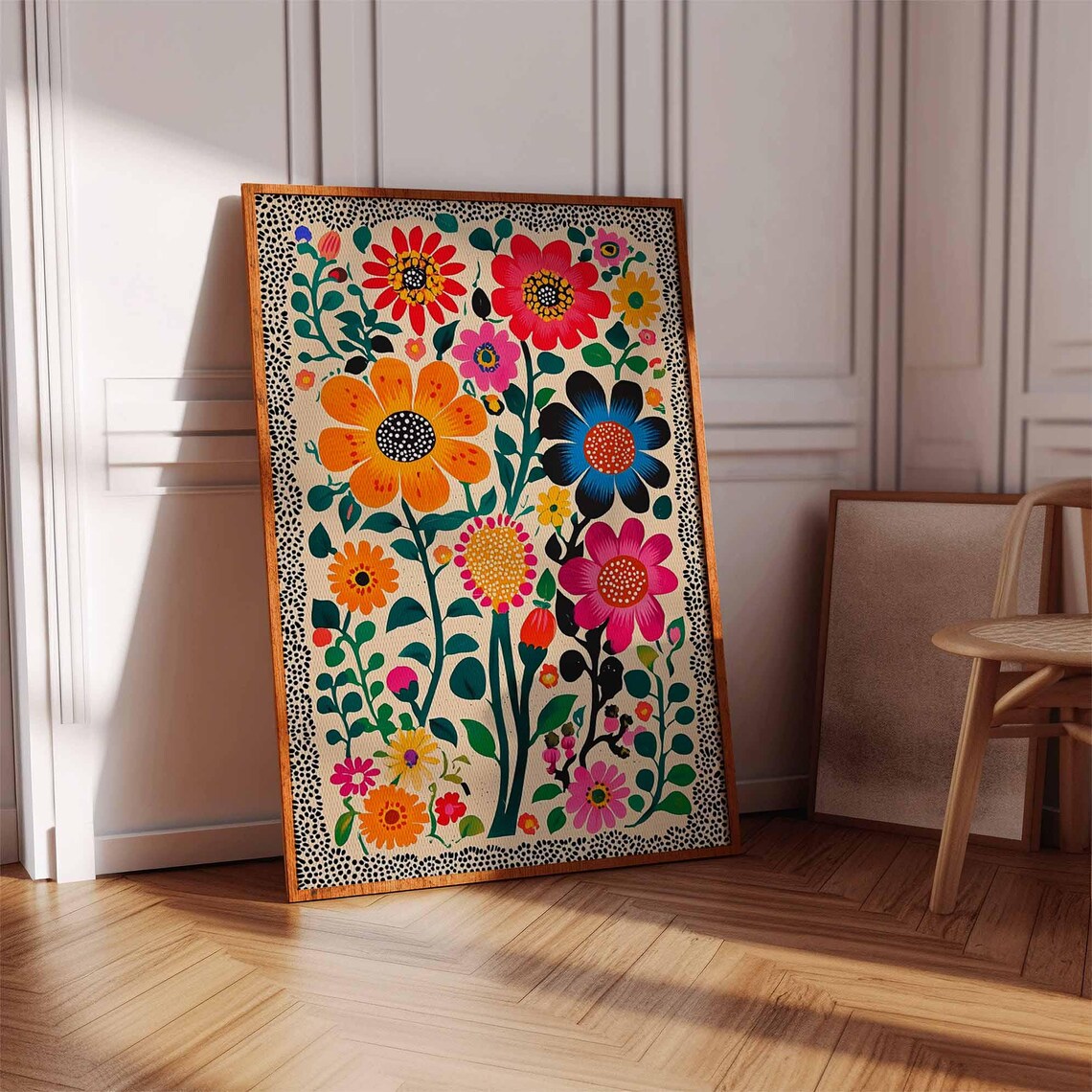Vintage Mexican Floral Poster, Traditional Latin Wall Art - Etsy